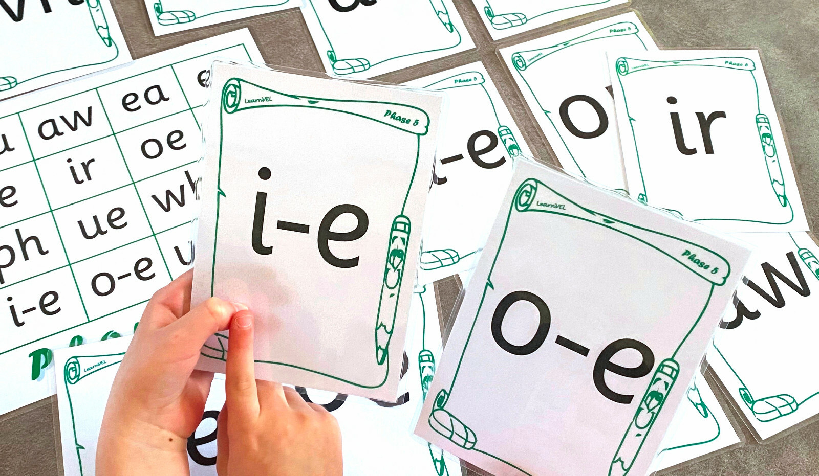 Phase 5 Phonics Large Flash Cards KS1 Sounds Digraphs + Mat Early ...