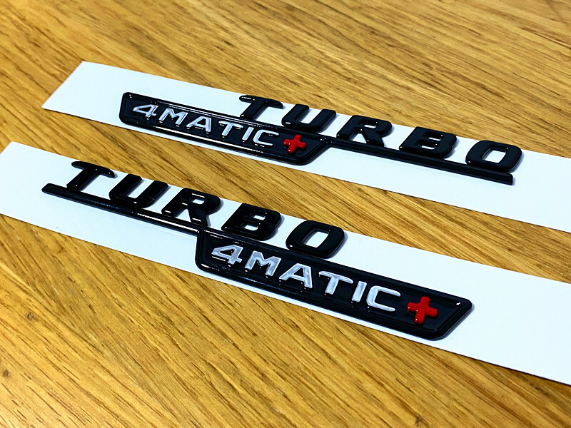Black TURBO 4MATIC+ Side Decal Badge Sticker Mercedes-Benz A45S W177 ...