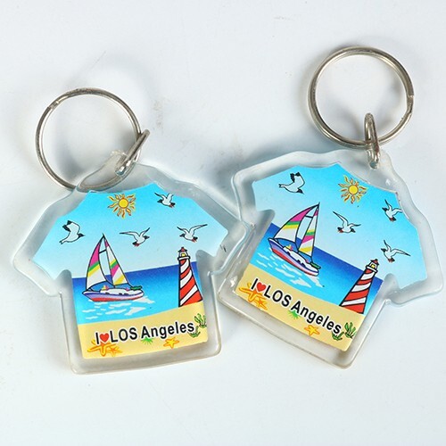 4 pcs California Los Angeles Shirt Shaped Acrylic Clear Keychain Key ...