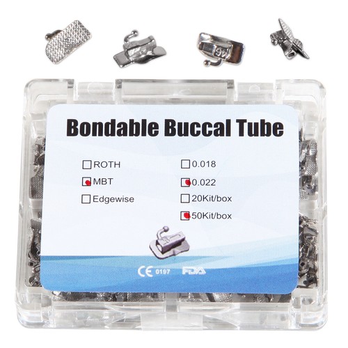 50 Sets Dental Orthodontic Buccal Tubes 1st Molar Tube MBT 022 Bondable ...