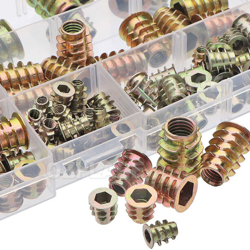 105 X M4 M5 M6 M8 M10 Wood Threaded Hex Drive Insert Fixing Screw ...