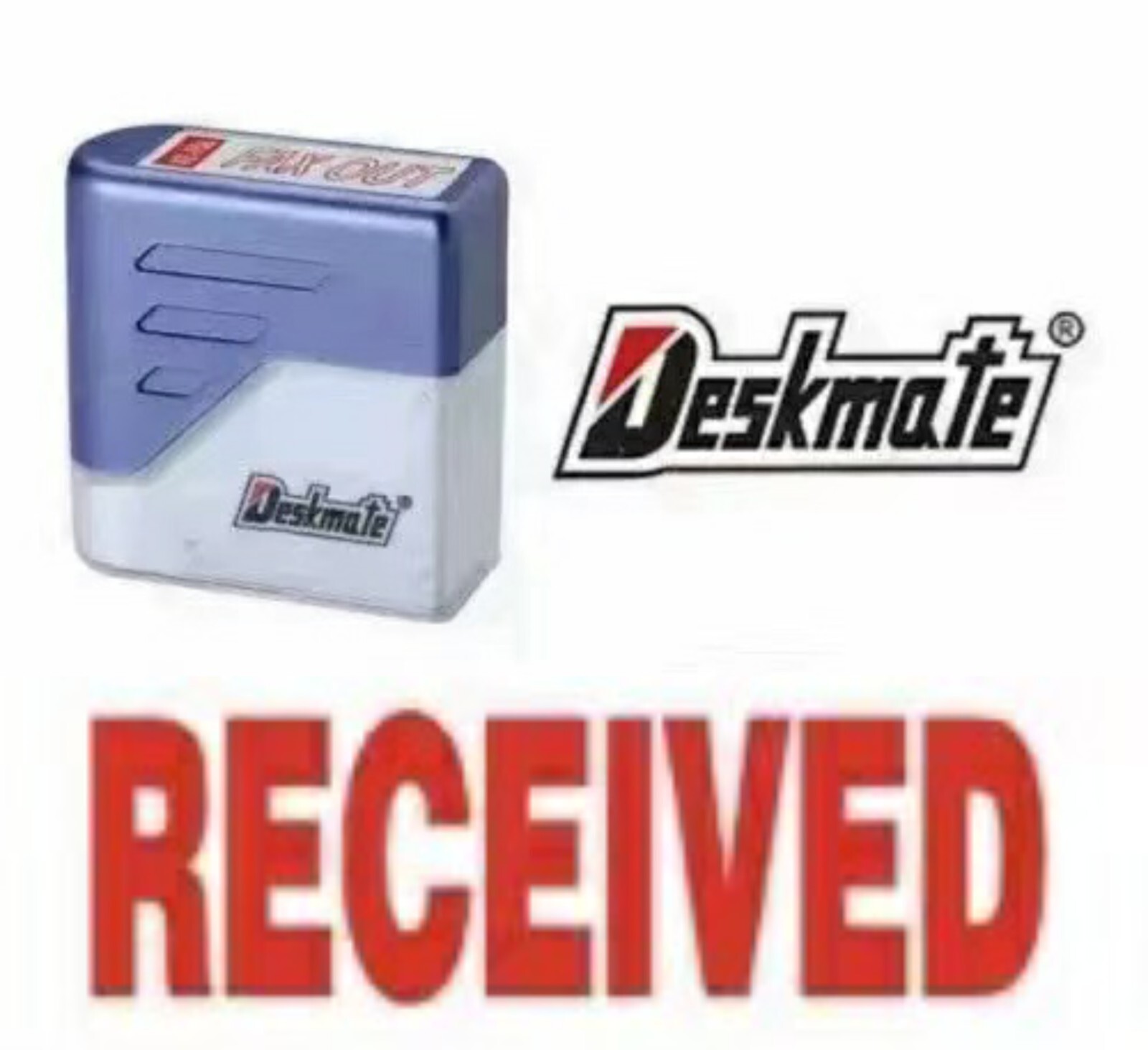 {RECIVED } Deskmate Rubber Stamp Pre-inked Self-Inking Office Stamp ...