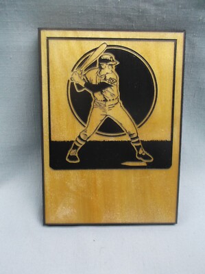 BASEBALL award black etched wood plaque trophy 5 x7 team quantities ...