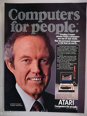 Atari 800 Computer PRINT AD - 1981 ~~ Gordon Cooper, US Astronaut | eBay