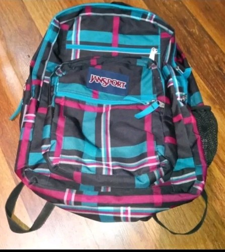 Jansport Large Backpack Plaid Two Large Zippered Sections EUC | eBay