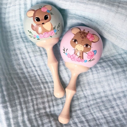 New Wooden Hand painted Rattle Toy For Baby | eBay