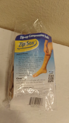 Zip Sox Compression Socks Zipper Supports Leg Knee Stockings Open Toe ...