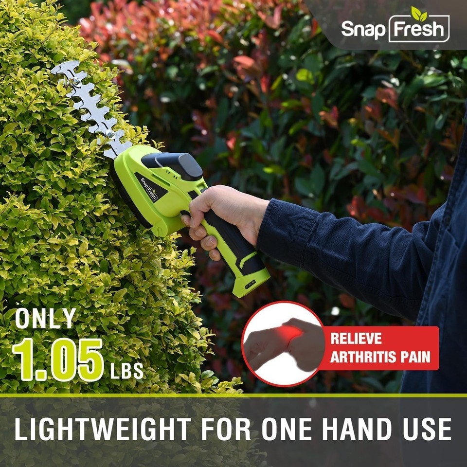 Cordless Grass Shear Bush Trimmer, 2 in 1 Handheld Hedge Trimmer, 7.2V ...