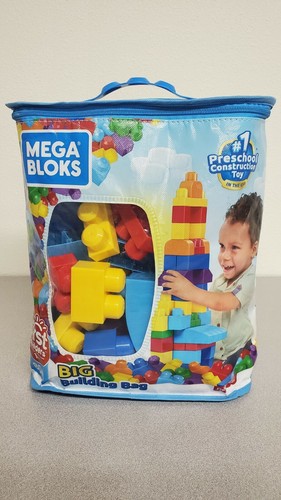 Jumbo MEGA Bloks Big Building Bag 80-Piece Building Set with EXTRA 11 ...