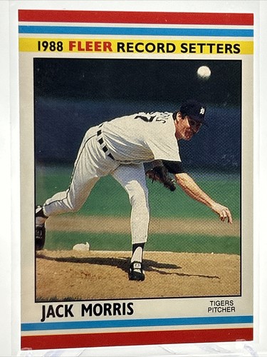 1988 Fleer Record Setters Jack Morris Baseball Card #26 Mint FREE ...