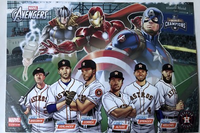 Houston Astros Super Heros Marvel Avengers Lithograph SGA Lithos Poster ...