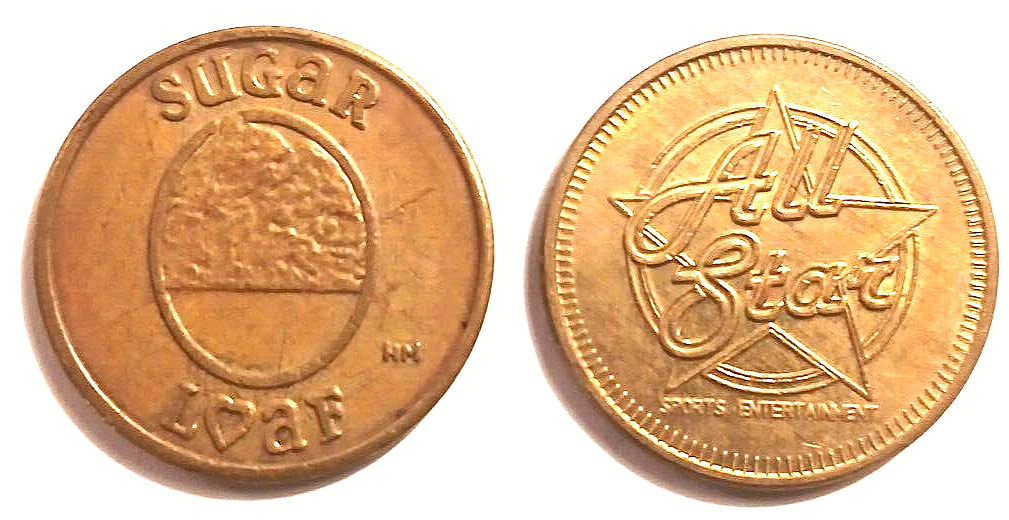 Sugar Loaf Arcade Token Lot Of 2 All Stars Sports Entertainment Brass ...