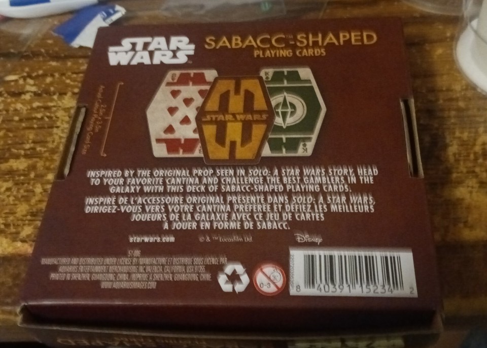 Star Wars Sabacc-Shaped Playing Card Deck by Aquarius NEW BOX RARE ...