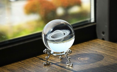 60mm 3D Saturn Planet Crystal Ball Model Educational Astronomy Gift for ...