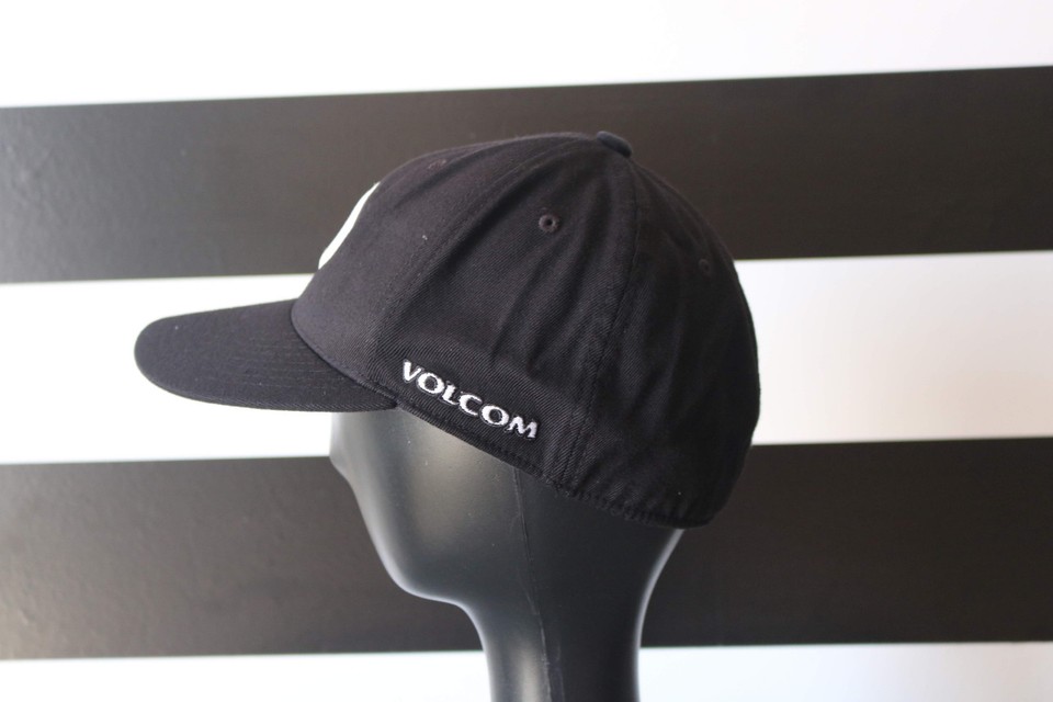 210 Fitted by Flexfit VOLCOM Black Baseball Cap Size 6 7/8 - 7 1/4 | eBay