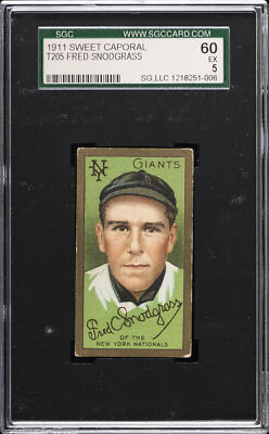 1911 SWEET CAPORAL SGC 60 #T205 FRED SNODGRASS SGC 5 | eBay