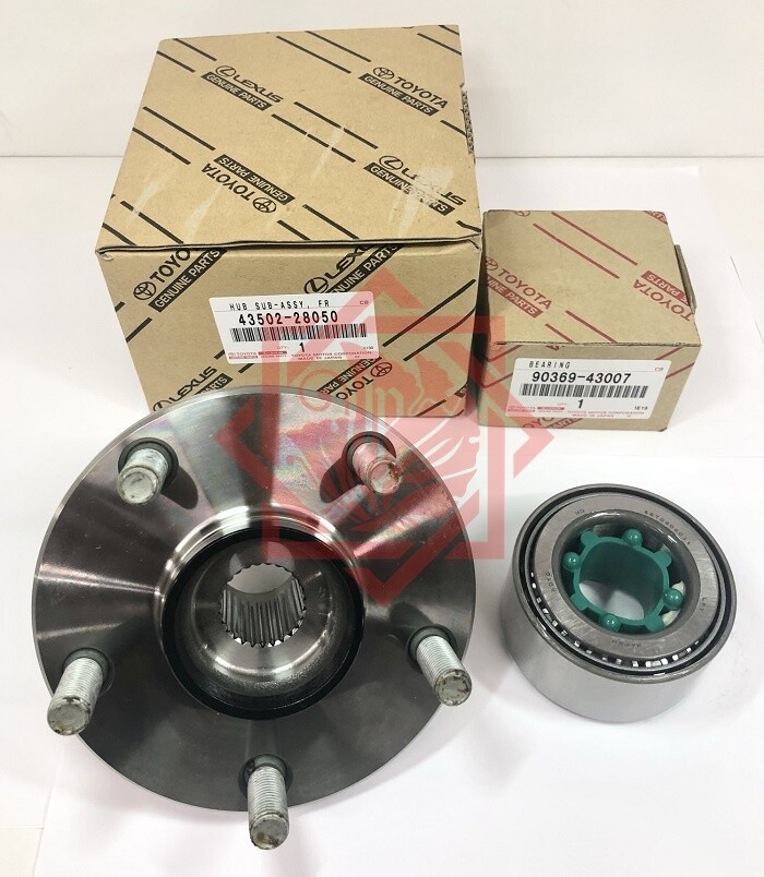 GENUINE TOYOTA FRONT AXLE HUB & BEARING 43502-28050 & 90369-43007 ...