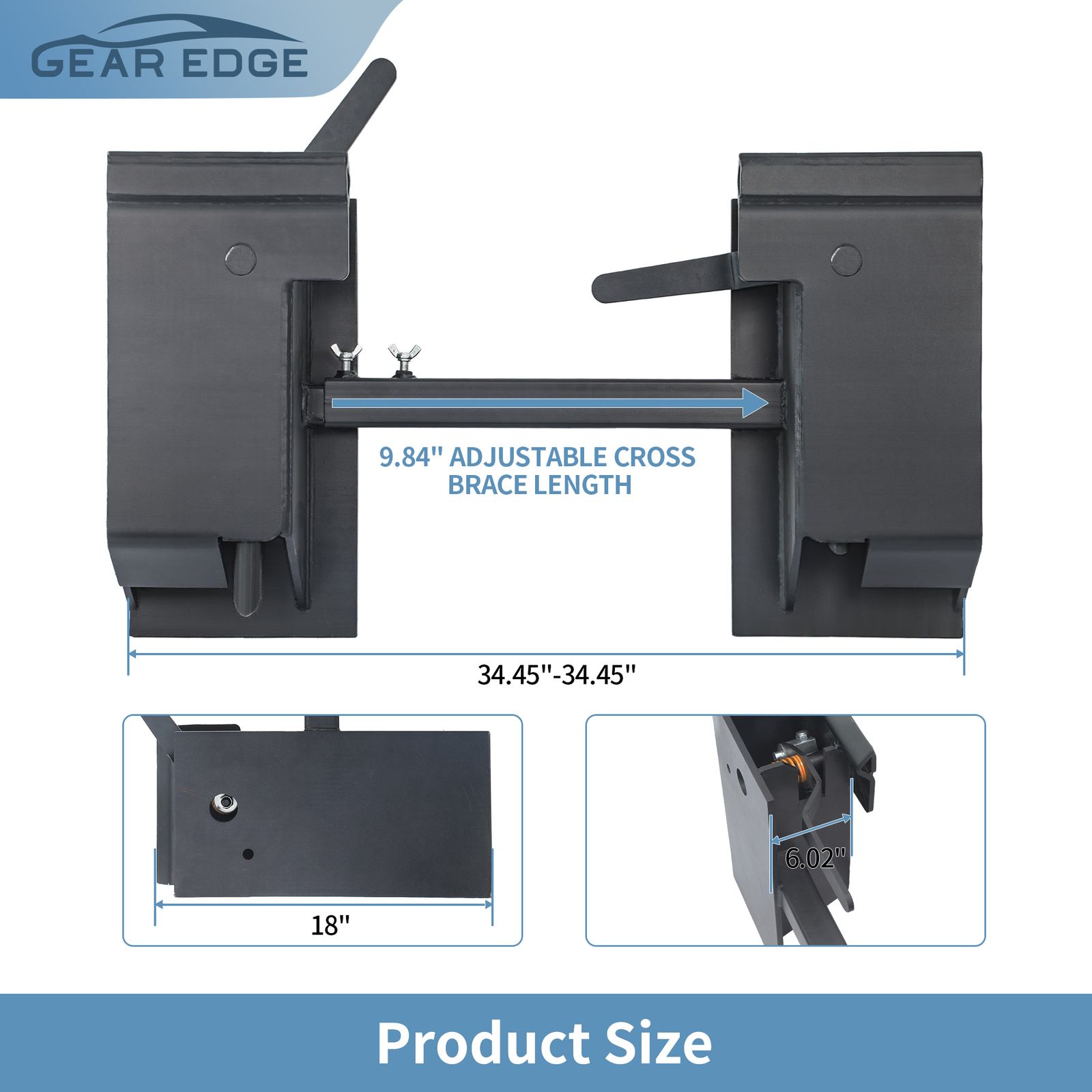 4000LBS Skid Steer Quick Tach Conversion Adapter W/ Adjustable Cross ...