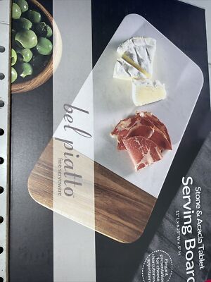 Bel Piatto Charcuterie Board Acacia Wood & Marble Serving Board Cutting ...