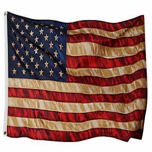 Frf Vintage American Flag Tea Stained Us Outdoor Flags 3x5 Ft Old ...