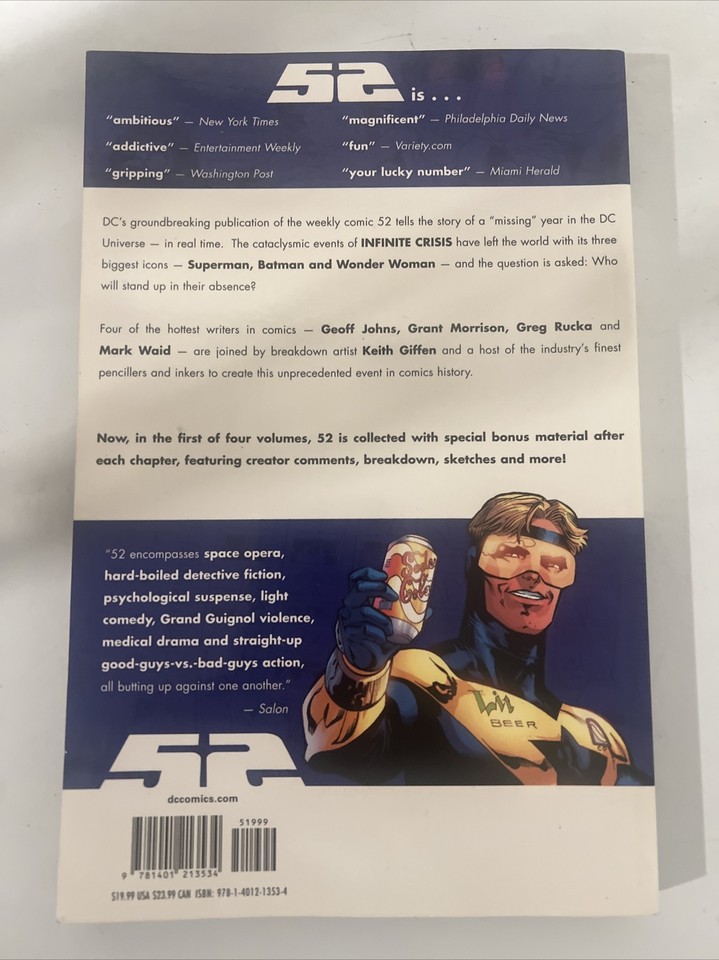 52 #1 (DC Comics, July 2007) *autographed by co-writer Greg Rucka ...