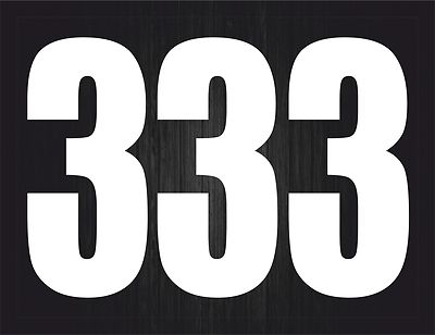 Set 3x sticker vinyl decal car bike door wheelie bin number 3 white ...