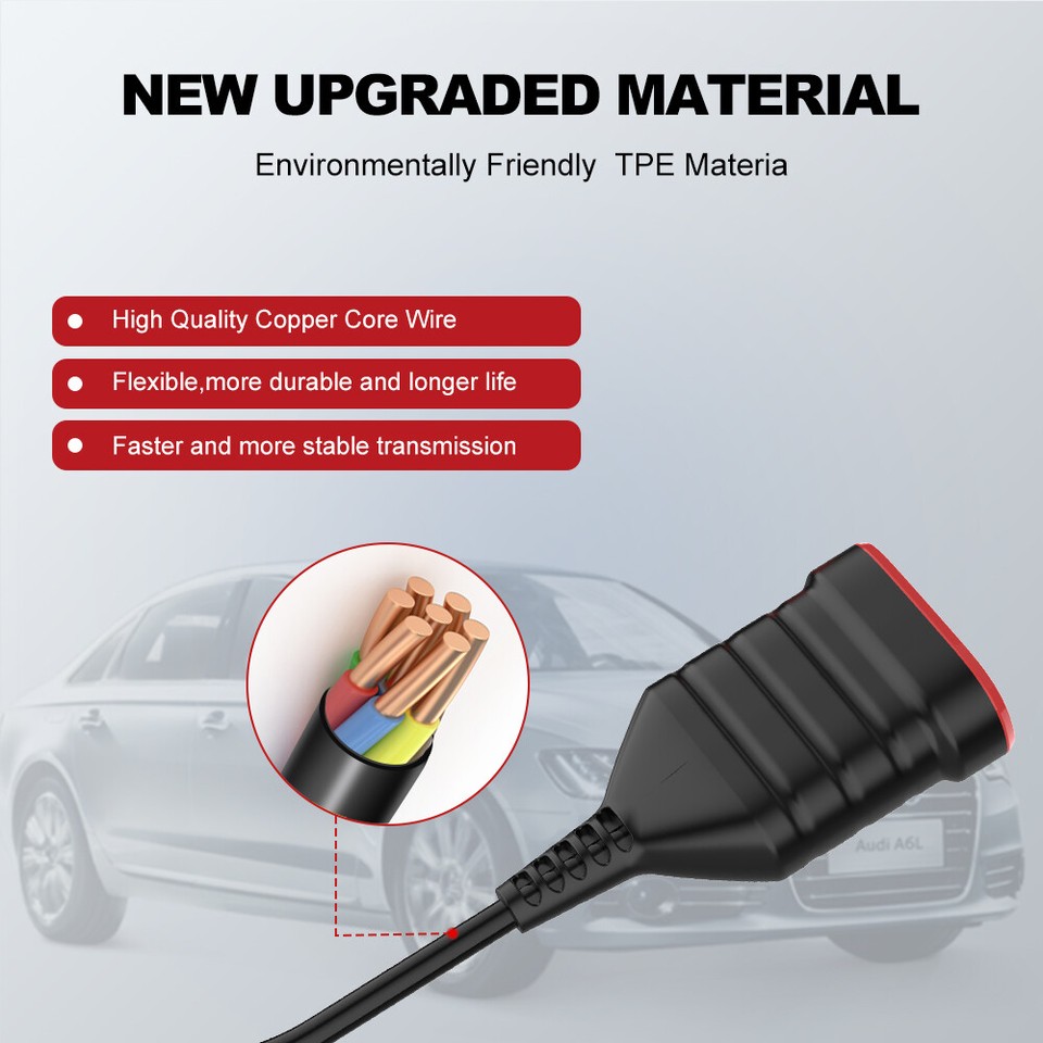 ThinkDiag 16 Pin OBD2 Male to Female Diagnostic Tool Extension Cable ...