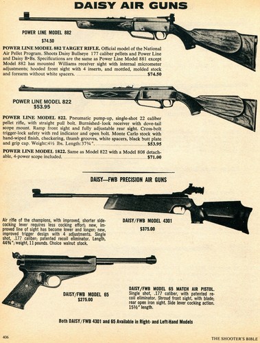 1977 Print Ad Daisy FWB 4301 Rifle 65 Pellet Pistol, Power Line 882 822 ...