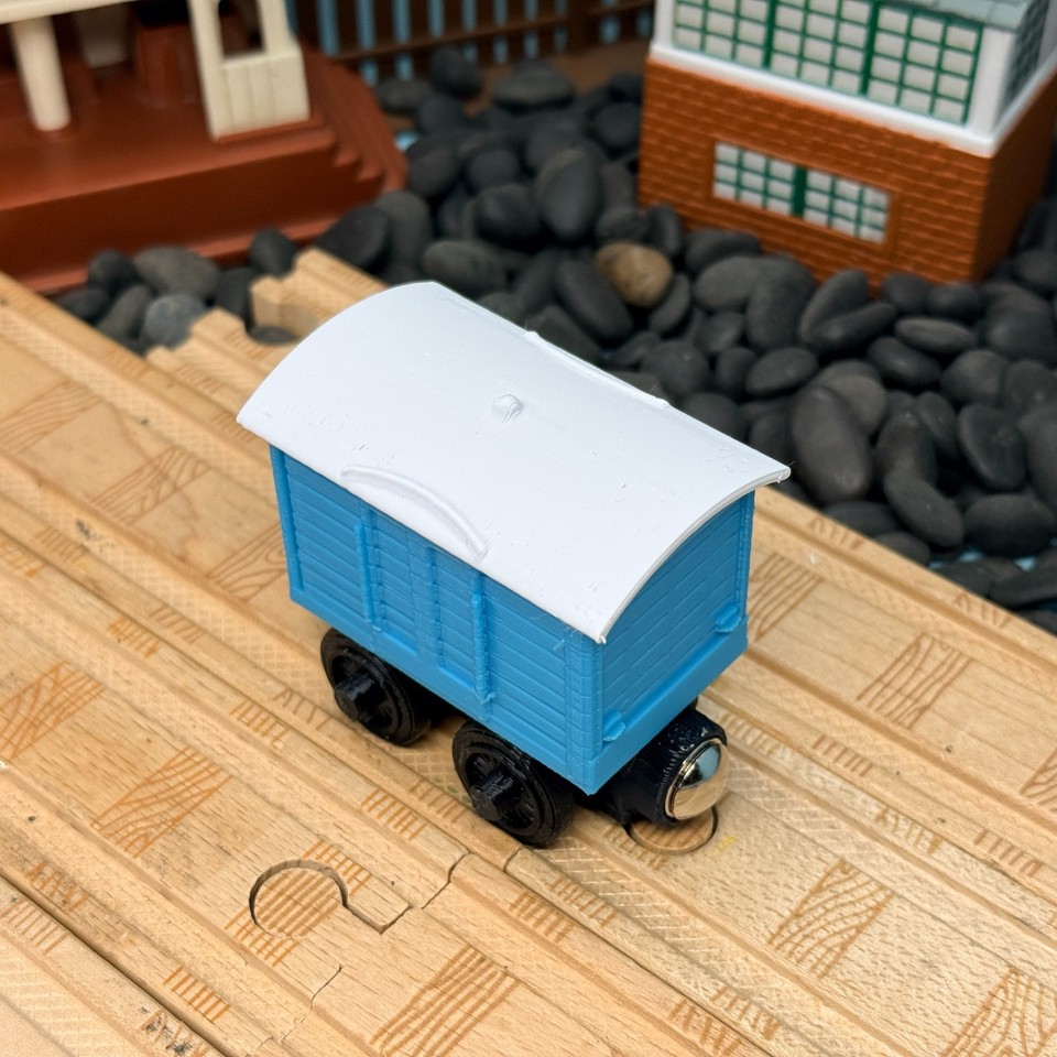 Wooden Railway Narrow Gauge Blue Box Van Trains Custom Made for Thomas ...