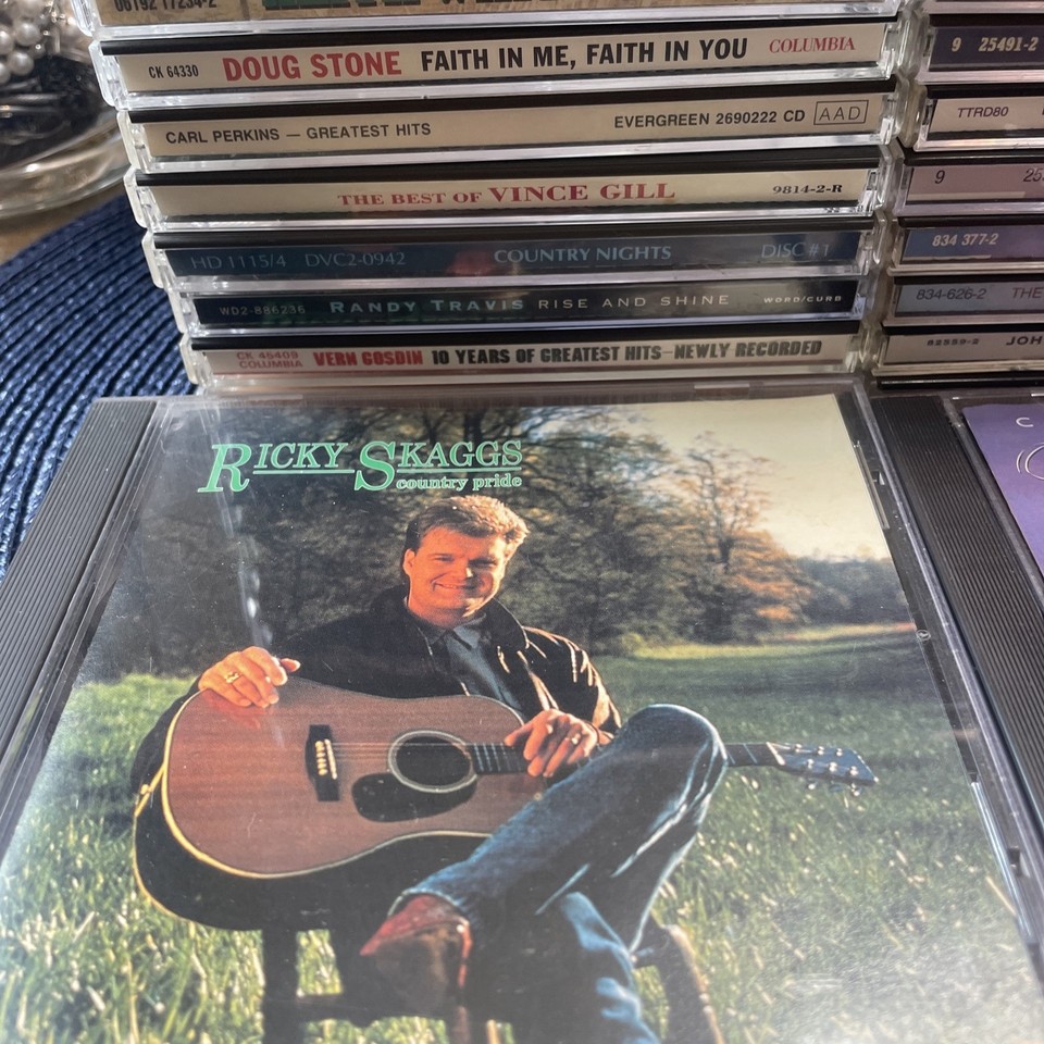 25 Country CD Lot Pam Tillis Alabama Ricky Scaggs Carl Perkins Vince ...