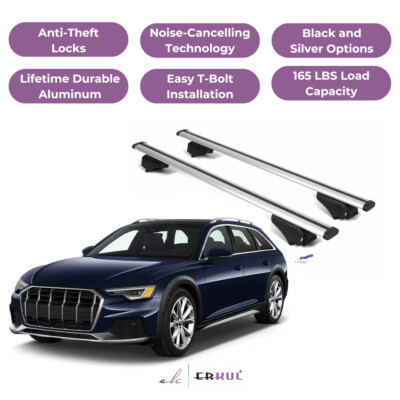 ERKUL Roof Rack Cross Bars for Audi A6 Allroad 2020-2024 for Raised ...