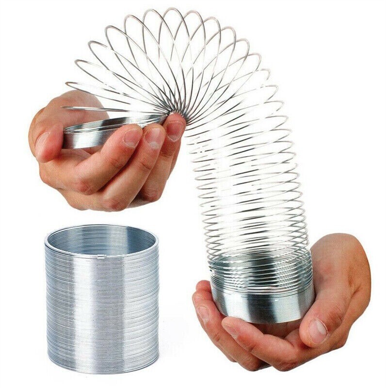 2 x Slinky Metal Power Spring Rainbow Circles Classic Novelty Play Toys ...