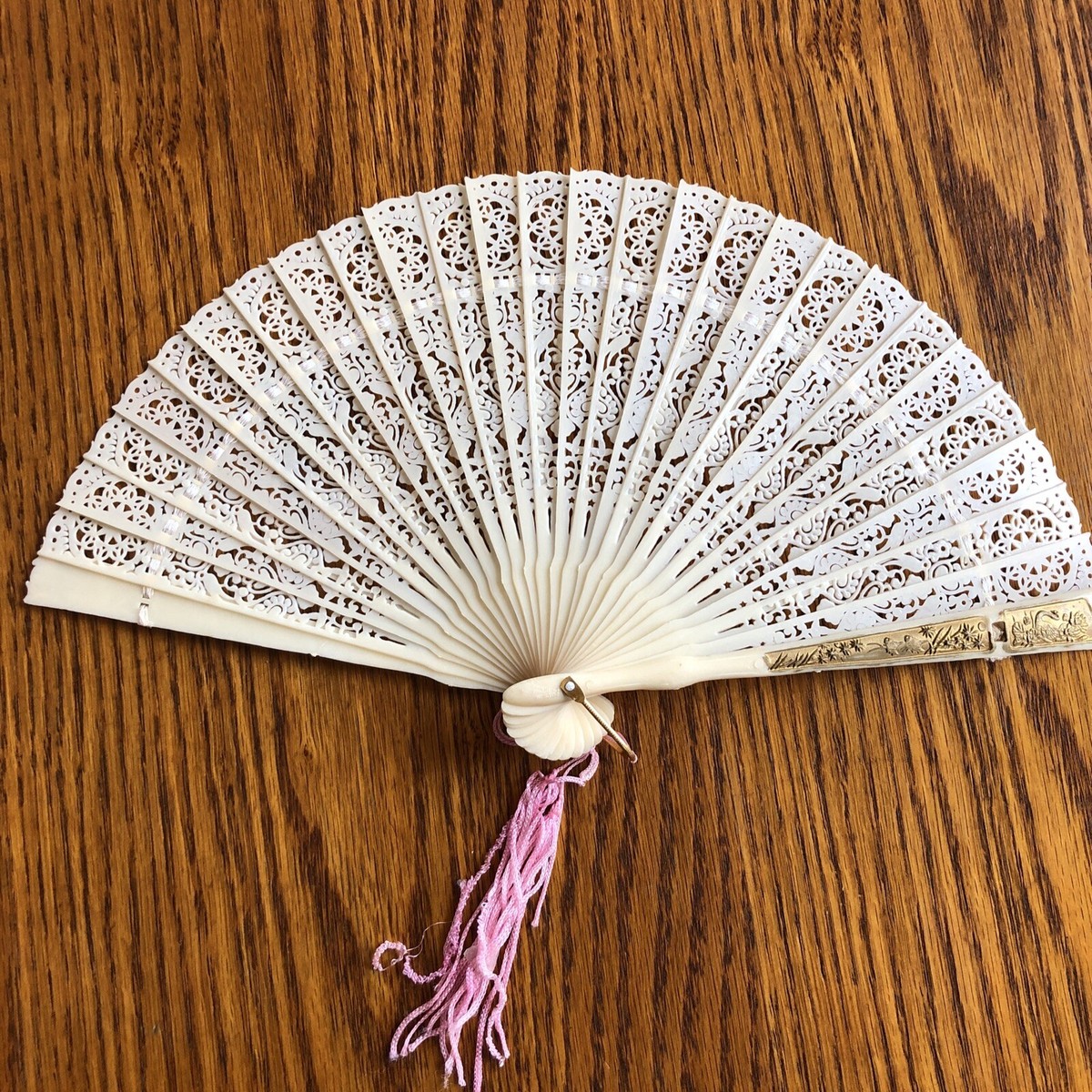 Antique Hand Fans Antique Hand Painted French 22 Cm Hand Fan, Sequins,