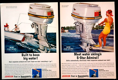 Johnson Outboard Motors Original 1963 Vintage Print Ad Lot | eBay