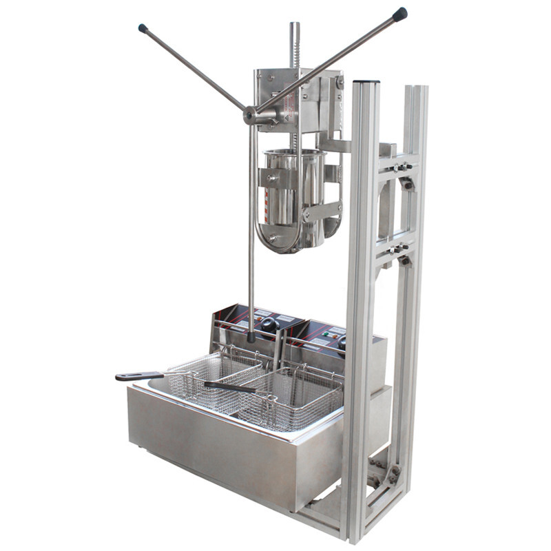 5L Commercial Churros Maker w/220V Deep Fryer, Stainless Steel 3-Lever ...