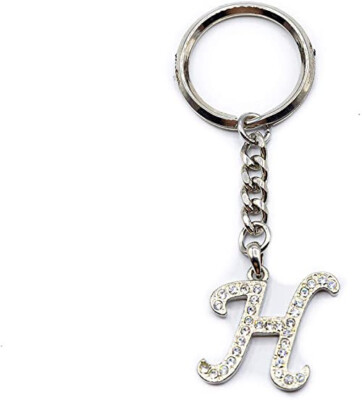 Chrome Plated Letter H Keychain Ring With Swarovski Crystals | eBay