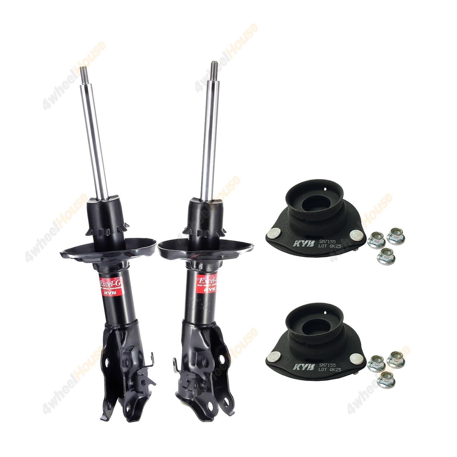 2 x KYB Shock Absorbers Strut Top Mount Kit Front 339203 339202 KSM7155 ...