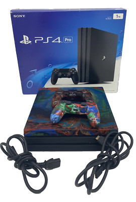 Sony Playstation 4 Pro Custom Hydro-Dipped - 1TB - Black - 2 ...