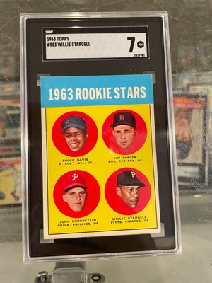 1963 TOPPS #553 WILLIE STARGELL PIRATES ROOKIE BASEBALL CARD SGC 7 NM ...