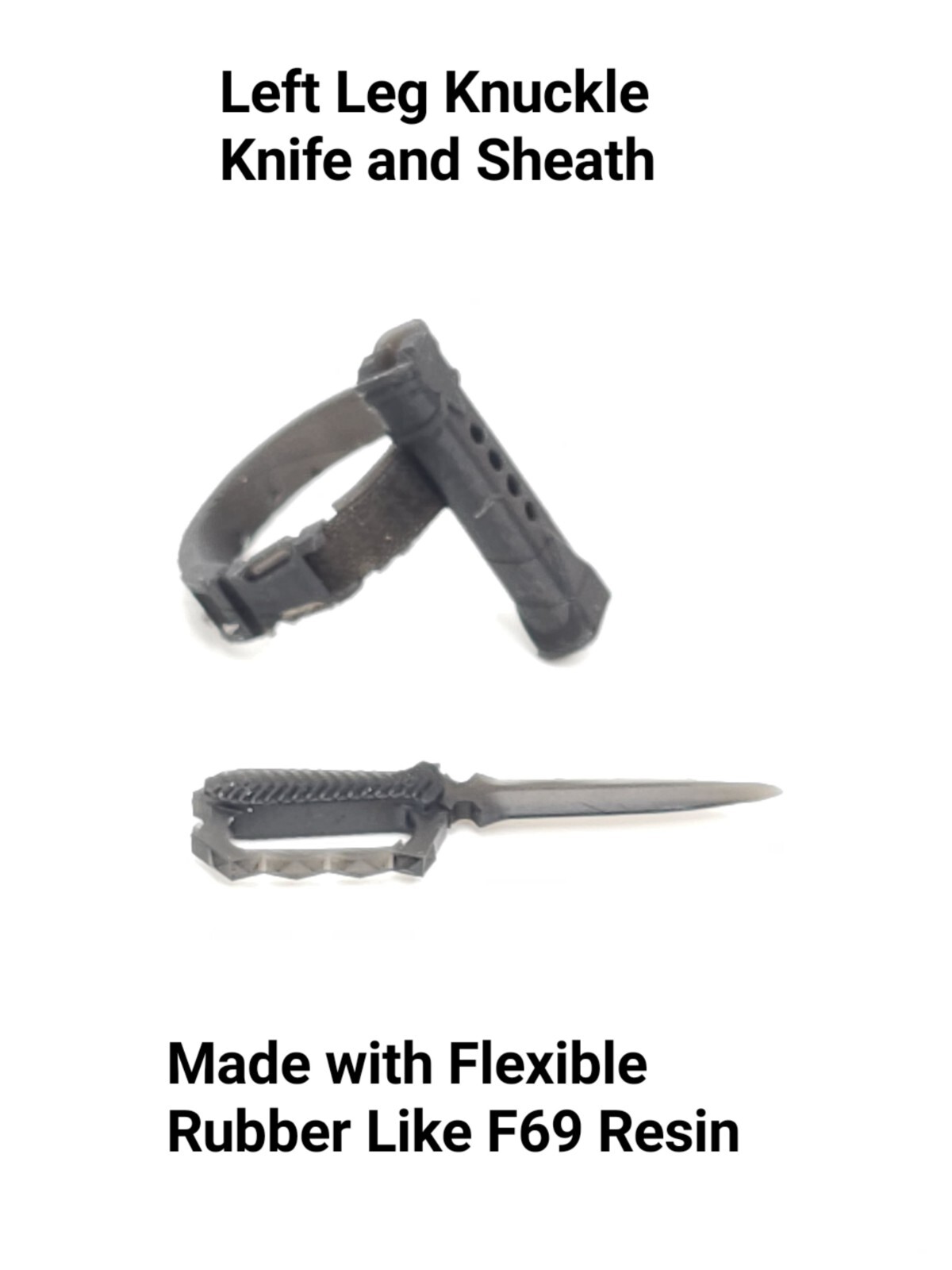 3d Printed FLEXIBLE LEFT LEG KNIFE/SHEATH 1:12 GI Joe Classified/Marvel ...