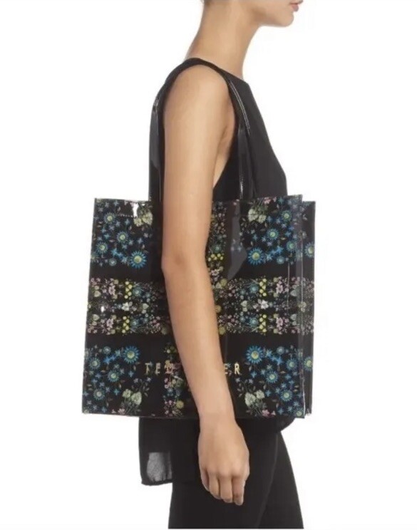 TED BAKER TANICON ICON TOTE BAG Floral Print Colors - Black & Multi ...