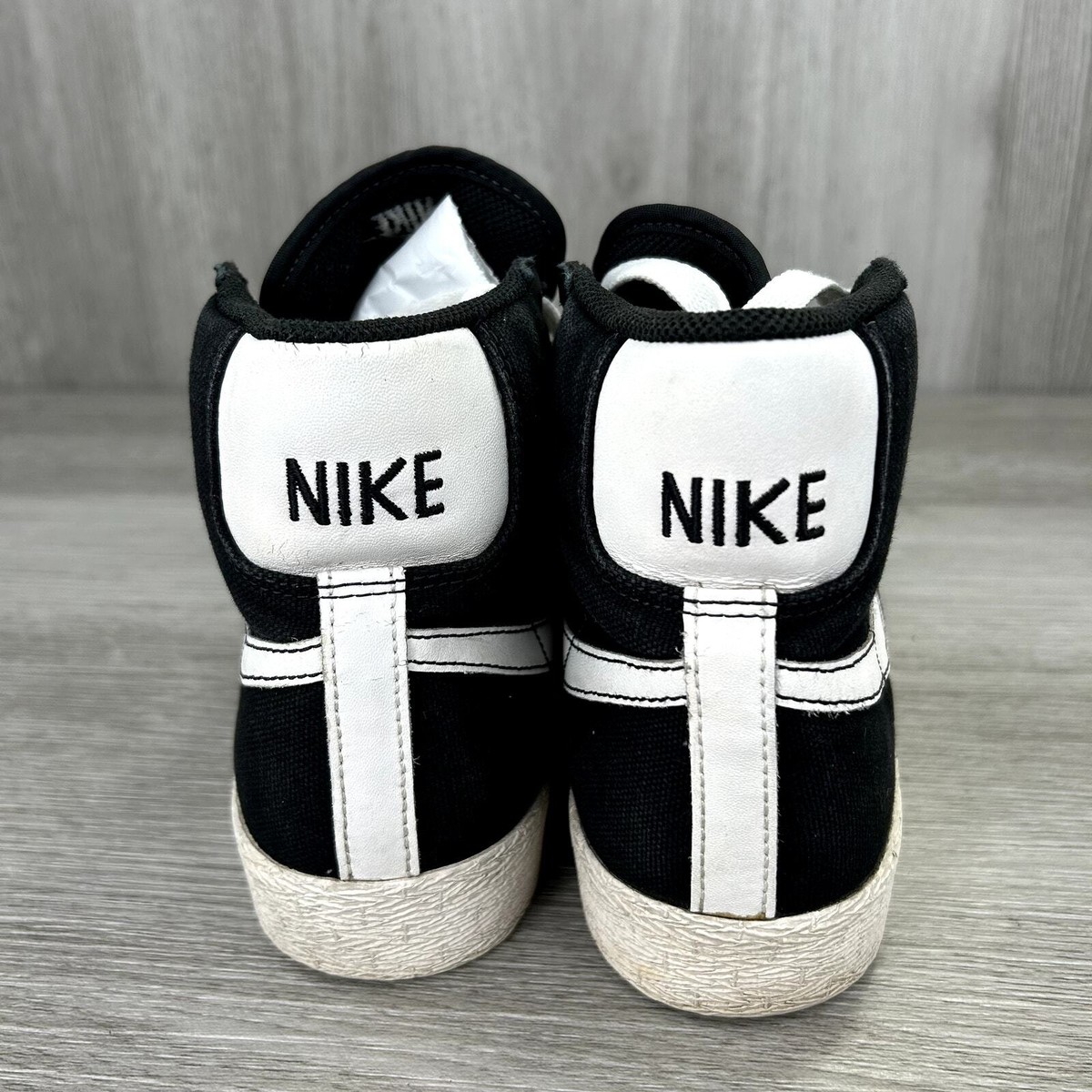 Vintage Nike Blazer Mid Black Denim White Panda GS Sz 7Y Vintage Nike Blazer Mid Black Denim White Panda GS Sz 7Y
