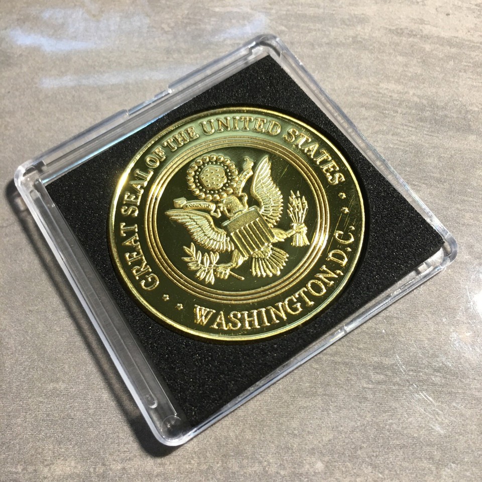 WASHINGTON State Seal Colorized Collectible Challenge Coin CASE ...