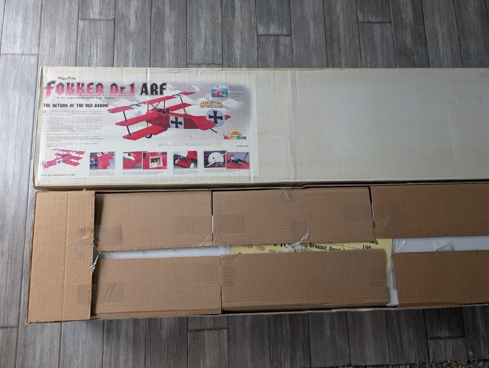 Great Planes Fokker Dr. 1 ARF .46-.80 Red Baron Triplane Model Kit # ...