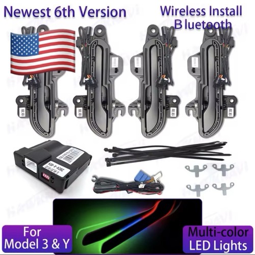 Newest 6th Smart Integrated LED Electric Door Handles Tesla Model 3 Y ...
