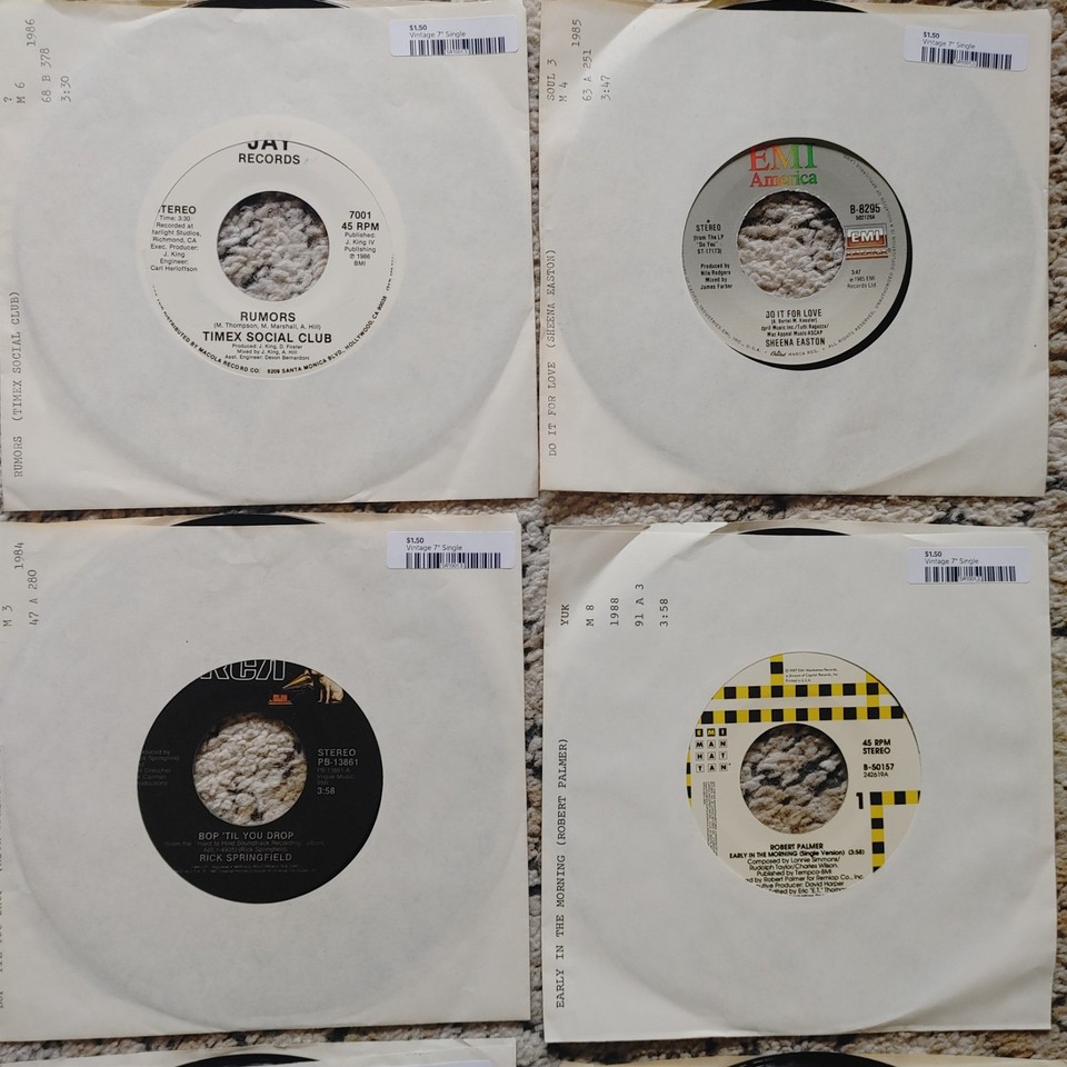EX/NM ~ LOT of 20 ~ 1980s POP/NEW WAVE ROCK ~ 45 RPM 7" Vinyl Records ...