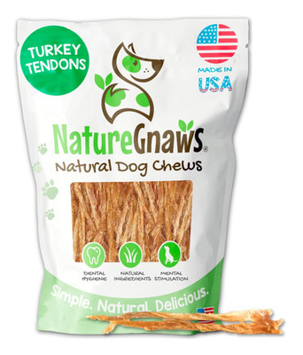 Nature Gnaws USA Turkey Tendons for Dogs - Premium Natural Chew Treats ...