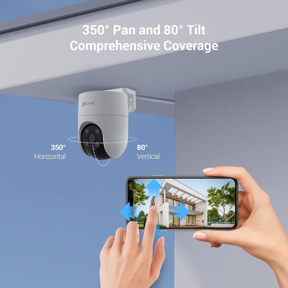 360° Security Camera Outdoor with Auto-Tracking, WiFi Surveillance ...