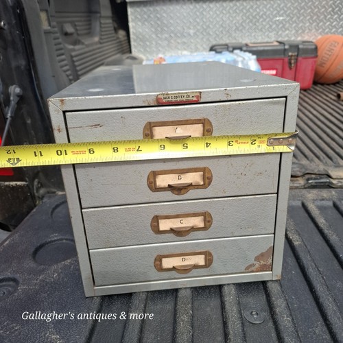 Vintage Jack Coffey Industrial Metal Drawers W- Classroom FILM STRIP ...