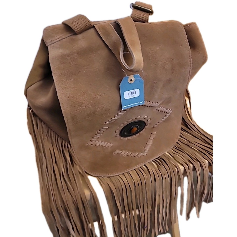 Earthbound Trading Company Suede/denim Backpack | eBay